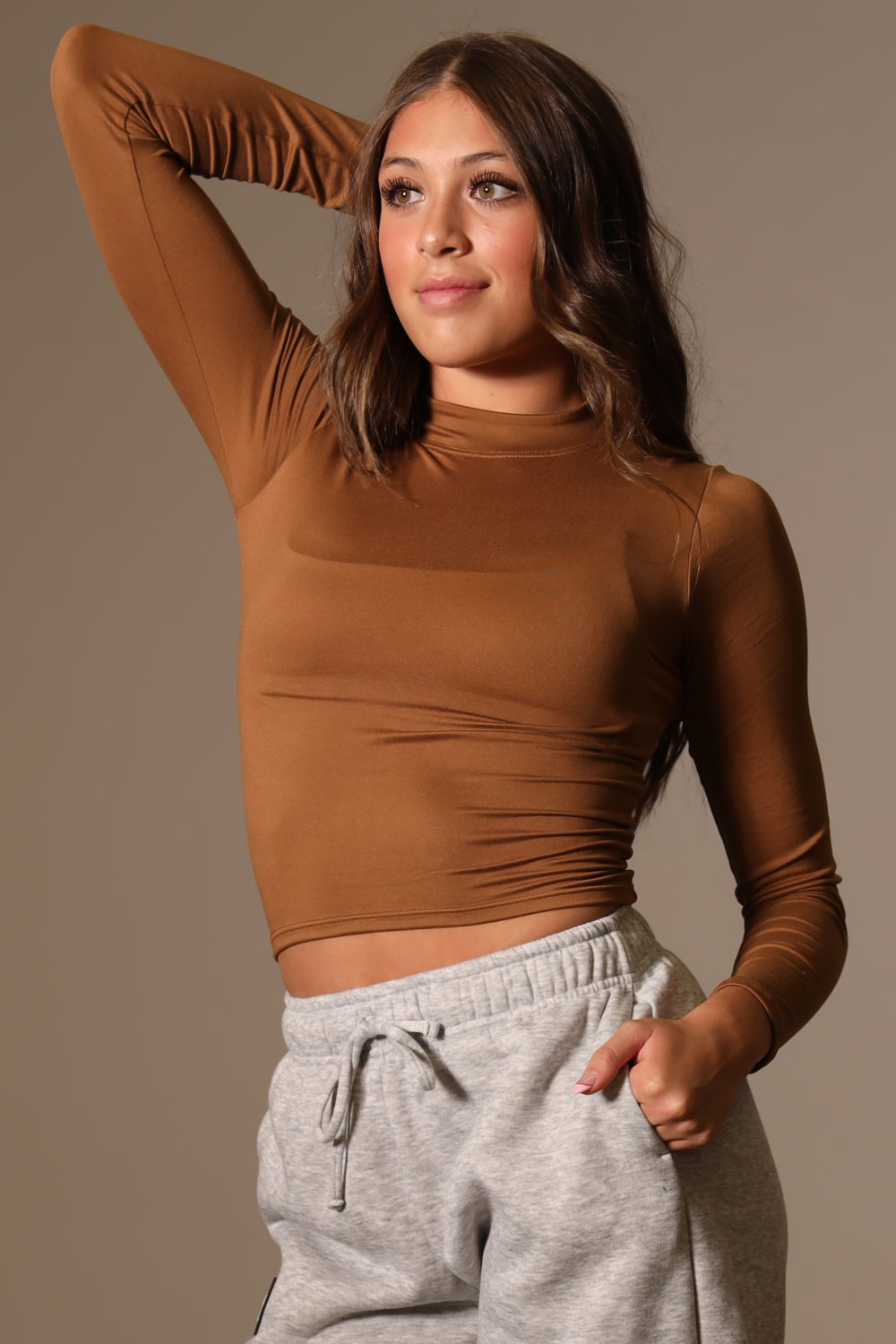 Baby Soft Mock Neck - Toast | Tiger Friday Dancewear – TigerFriday