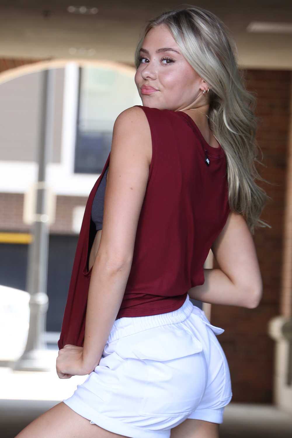 TeeMotion Sleeveless Fitted Tee - Maroon | Tiger Friday – TigerFriday