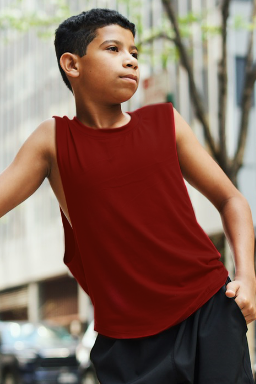 TeeMotion Sleeveless Fitted Tee - Maroon | Tiger Friday – TigerFriday