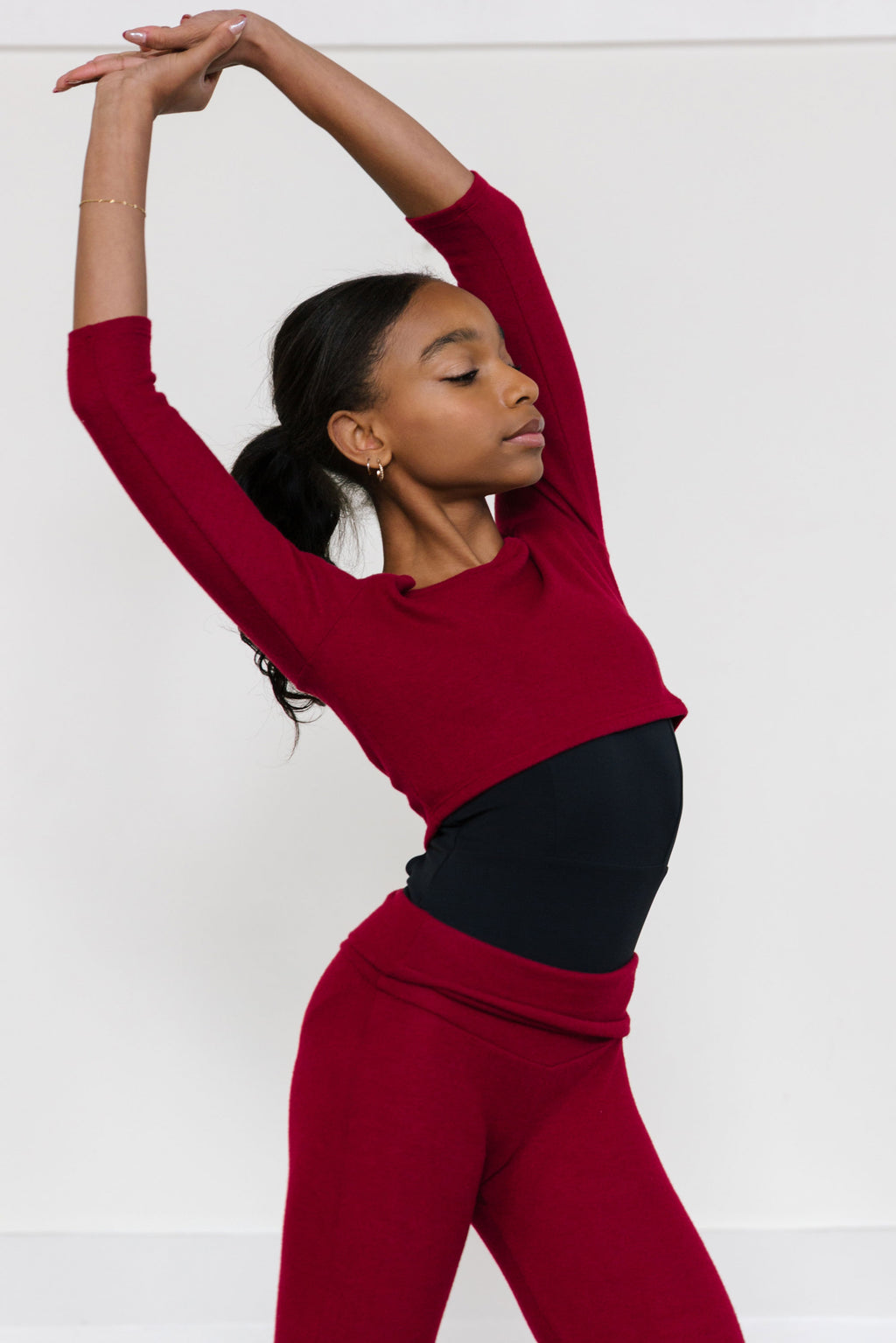 Barre Sweater Top - Currant | Tiger Friday Dancewear – TigerFriday